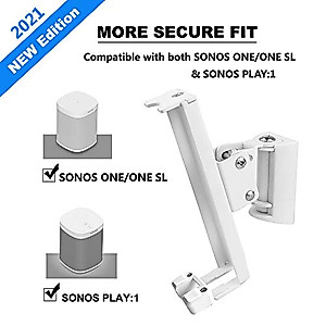 EMAQUIN Wall Mount Bracket for SONOS ONE/SONOS ONE SL/SONOS Play 1 Speaker (Swivel and Tilt,Compatible with Both SONOS ONE/ONE SL/SONOS Play 1, White)