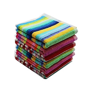Oeleky Kitchen Towel Pack of 6, Absorbent Cotton Dish Towels for Kitchen 15x26 Inches, Stripe Design Kitchen Hand Towels