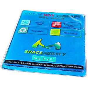BraceAbility Reusable Heat/Ice Pack for Injuries | Kid Friendly, Flexible Hot and Cold Therapy Gel Compress, Large Microwavable Hip Wrap, Back or Knee Pain Aid, Medical Surgery Icing Bag (9" x 11")