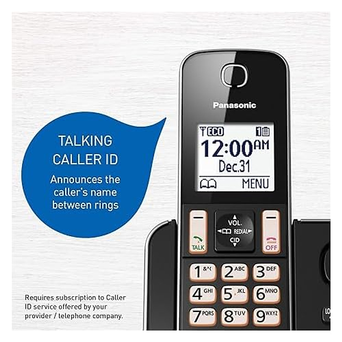 Panasonic KX-TGD394B Dect 6.0 4-Handset Landline Telephone (Renewed)