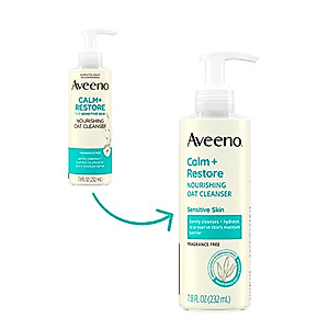 Aveeno Calm + Restore Triple Oat Hydrating Face Serum for Sensitive Skin, Gentle and Lightweight Facial Serum to Smooth and Fortify Skin, Hypoallergenic, Fragrance- and Paraben-Free, 1 fl. Oz