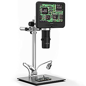 Andonstar AD246M 500X Digital Microscope for Adults,3 Lens 1080P Digital Microscope with 10.4 inch Metal Stand for PCB Soldering Microscope,Biological Microscope Tools,32G Card