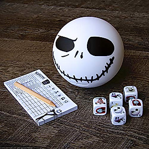 Disney Yahtzee The Nightmare Before Christmas Dice Game | Collectible Jack Skellington Toy | Family Dice Game & Travel Games