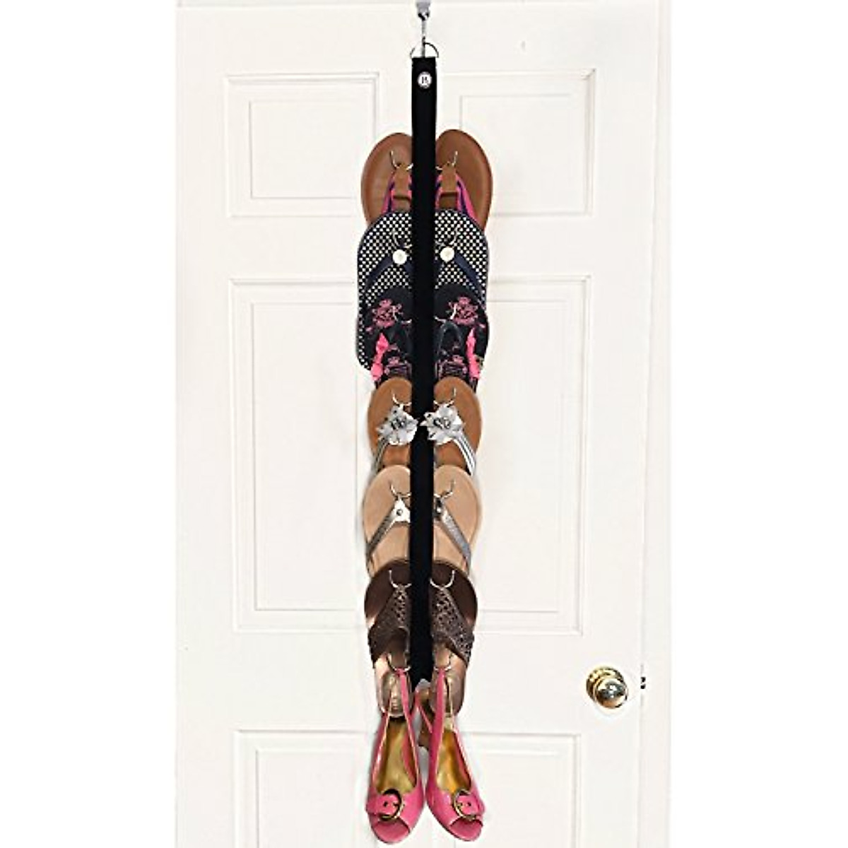 New- Flip Flop and Sandal Hanger by Boottique - Black Velvet Ribbon with Metal Hooks