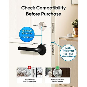 eufy Security Smart Lock C220, Fingerprint Keyless Entry Door Lock, Built-in Wi-Fi, App Remote Control, Front Door Smart Lock Deadbolt, 8Months Battery, Reliable Power, IP53 Waterproof, BHMA Grade 3