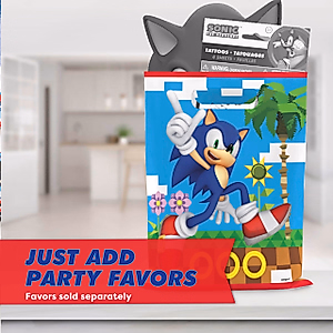 Unique Sonic Party Bags | 24 ct | Sonic Goodie Bags for Sonic Party Favors | Sonic Birthday Party Decorations | Includes Sticker for Birthday Child