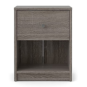 Tvilum 1 Drawer 1 Shelf Nightstand Nighstand, 14.92 in x 11.85 in x 19.06 in, Gray