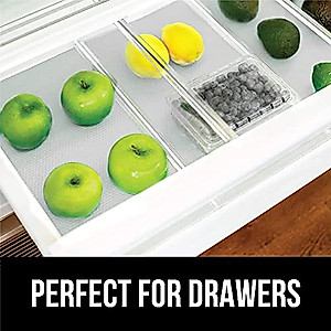 Gorilla Grip Refrigerator Shelf Liner, Large Waterproof Roll, Non Adhesive, Trim to Fit, Easy Clean, 59 Inch x 17.7 Inches,Durable Kitchen Fridge Mat Pad for Fruit and Vegetable Drawers, Fridges