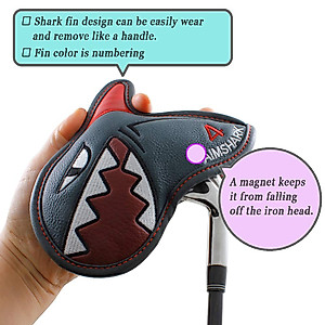 AIMSHARK Coloring Golf Iron Covers/9pcs Set/Golf Head Covers (Gray Set)