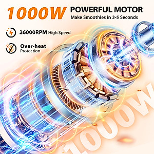 KOIOS Blender for Smoothies, 1000W Personal Blender and Grinder Combo for Kitchen with 2x27oz Portable Smoothie Cups with To-Go Lids 12oz Coffee Cup with Seal Cover Non-BPA for Baby Food, Ice Drinks