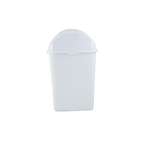 Superio Kitchen Trash Can with Swing Top Lid White, 13 Gallon (2 Pack) Slim Waste Bin Durable Plastic, Fit Small Spaces , Office, Bathroom, Under Counter