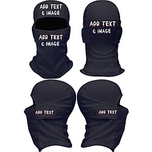 Custom Ski Mask Design Your Own Tactical Face Mask Customize Balaclava (Black)