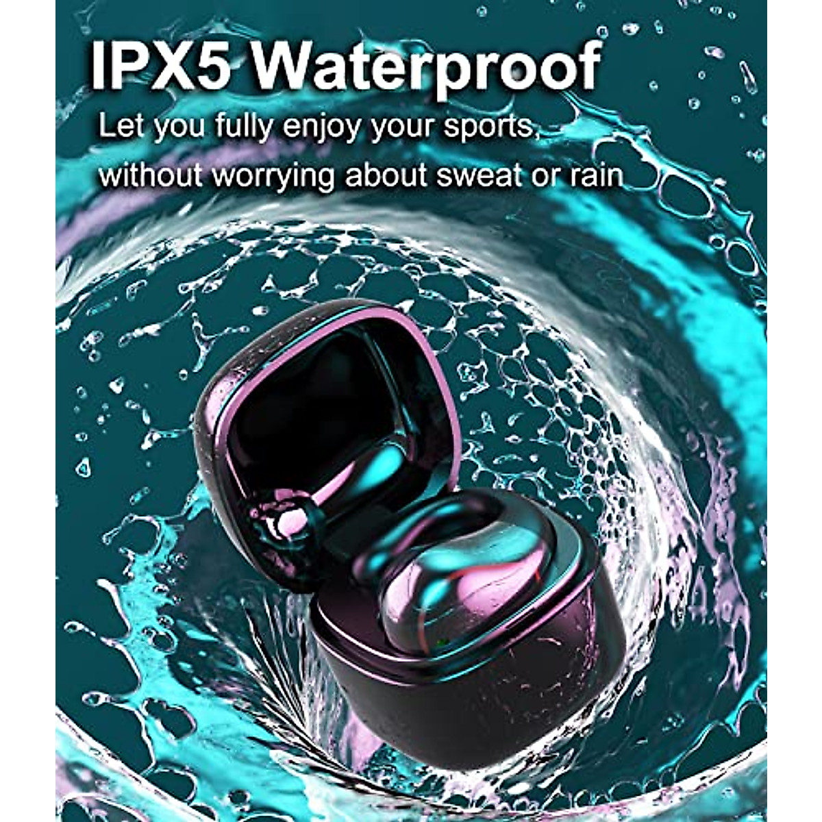 Single Bone Conduction Earbuds Open Ear Headphones Wireless Bluetooth Workout Headphones Open Ear Earbuds Sweat Resistant for Sports Running Headphones Exercise Around Mini Sport Open Earbuds, Black