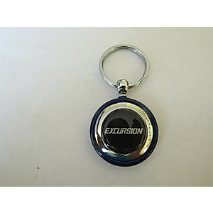 2000 2001 2002 2003 2004 2005 EXCURSION LOGO ROUND PLASTIC KEYCHAIN - BLUE