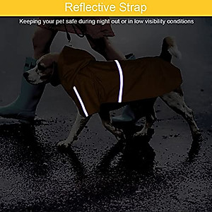 meioro Dog Raincoat Hooded Rain Jacket,Waterproof Pet Slicker Poncho with Reflective Strip,Lightweight Adjustable Puppy Rain Coat for Small Medium Large Dogs