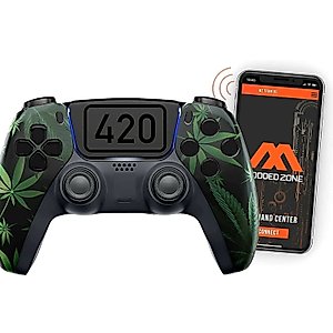 MODDEDZONE Custom Rapid Fire, Anti Recoil, Macros MODDED Wireless Controller for PS5 & PC - Unique Smart Mods for ps5 controller controlled by the APP. Best for FPS Games. Enhanced Gaming Experience (Skull)