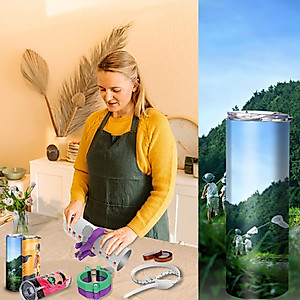 GEOCCI 2 Pack Sublimation Tumblers Pinch, Tumbler Pincher for 20 oz Tumbler Sublimation Tool，Perfect Tumbler Wrap Tool and Wrapping Clamp,Comes with Measuring Ruler and Adhesive Tape