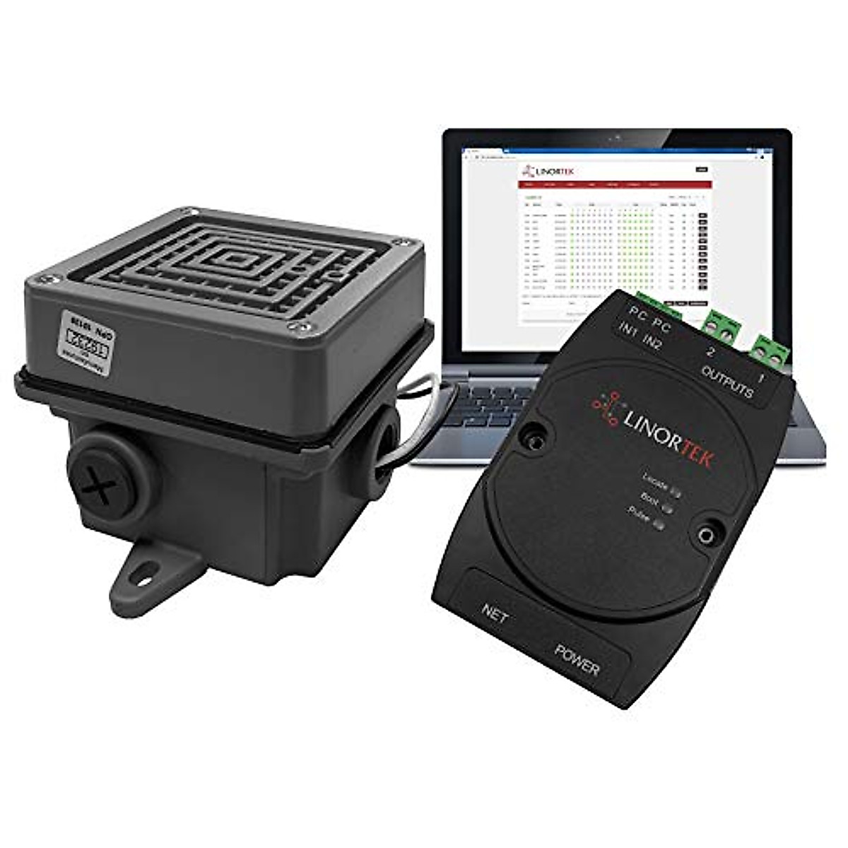 Linortek Netbell-2-1Buz TCP/IP Network Enabled Controller with One 4” Extra Loud Buzzer for Industrial Factory Warehouse Lunch Break Time Alert System w/Web-Based scheduling Software