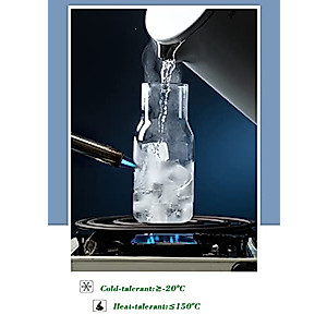 Bedside Water Carafe Set with Tumbler Glass Set for Bedroom Nightstand, Glass Mouthwash Bottle for Bathroom, 14oz/400ml (Clear)