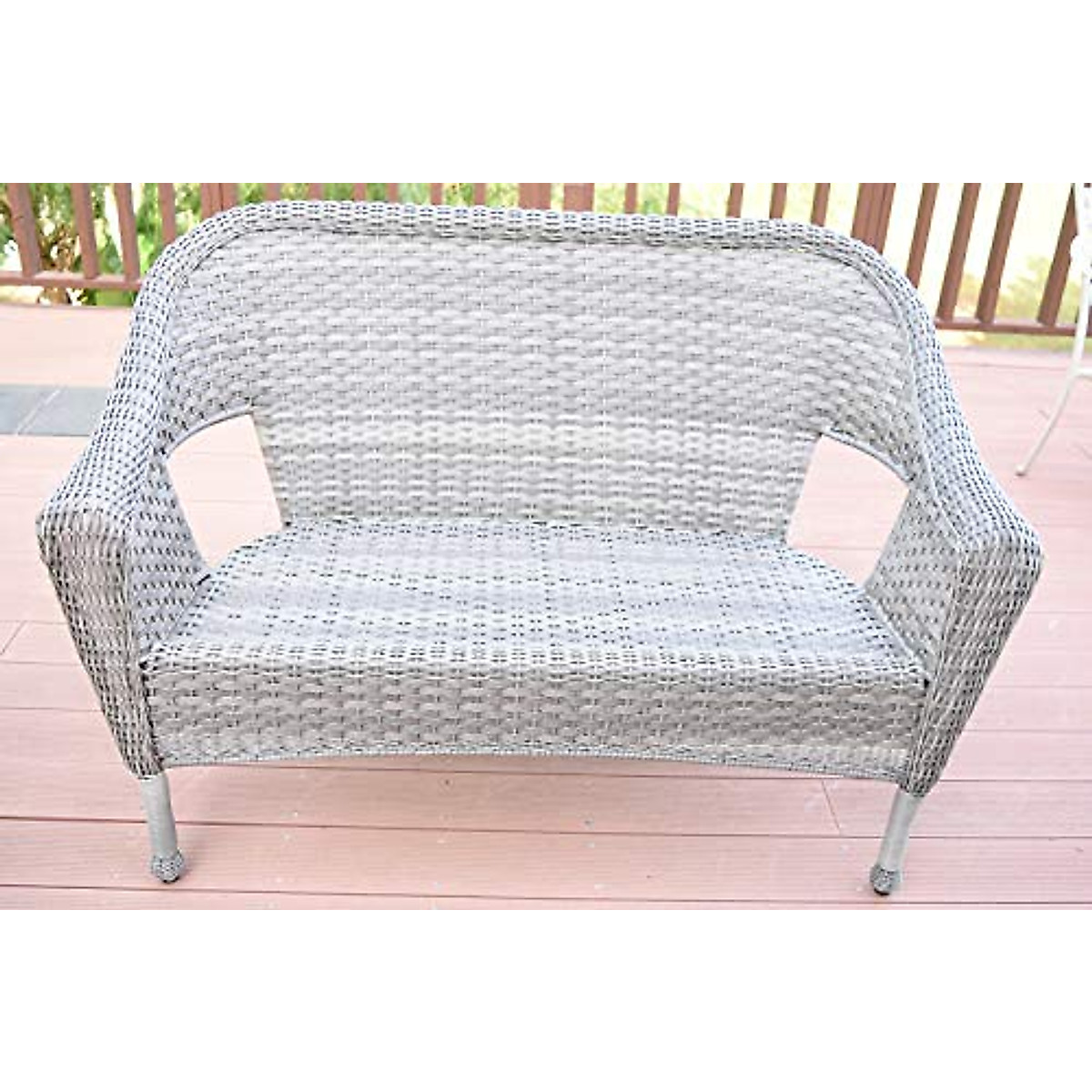 Jeco W00402G-L Grey Resin Wicker Clark Loveseat