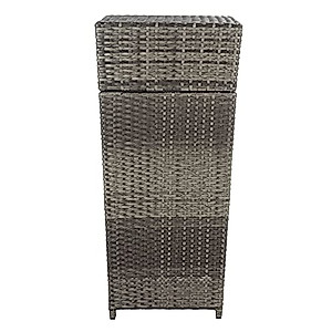 SAFAVIEH Outdoor Collection Mazeli Grey Brown Woven Square Lid Trash Bin (Fully Assembled) PAT7512C