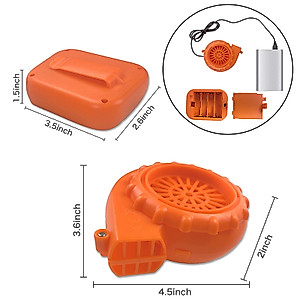 ChristmaxStore Mini Blower Fan for Inflatable Costume Fans for Dinosaur Halloween Costume Orange
