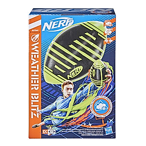 NERF Weather Blitz Foam Football for All-Weather Play - Easy-to-Hold Grips – Great for Indoor and Outdoor Games - Green