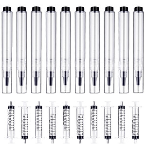 6ml Touch up Paint Pen Fillable Paint Brush Pens Clear Furniture Pen Press Wall Painting Supplies Cabinet Paint Kit for Wall Wood Repair (10)