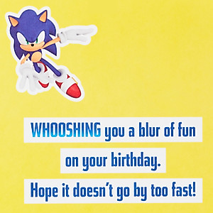 Hallmark SEGA Sonic the Hedgehog Birthday Card for Kids, Teens, Video Gamers