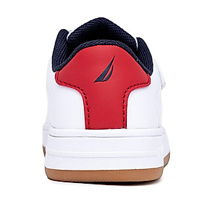 Nautica Kids' Double Strap Sneakers | Casual Athletic Shoes for Boys and Girls | Durable and Comfortable Fit for Toddlers and Little Kids-Stafford Toddler-White Red Gum Size-11