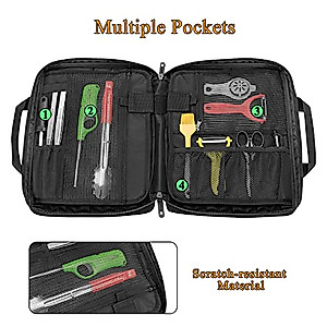 SAMDEW Chef Knife Bag with 20+ Slots, Professional Chef Storage Case with Lockhole & Multiple Pockets, Knife Carrier Travel Knife Roll Bag for Kitchen Tools & Chef Utensils, Patent Pending, Bag Only