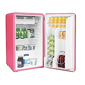 FRIGIDAIRE EFR372-PINK 3.2 Cu Ft Pink Retro Compact Rounded Corner Premium Mini Fridge