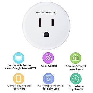 Smart Plug, WiFi Light Switch, Outlet Timer, Amazon Alexa Google Home Voice, APP and Remote Control, Smart Devices, Gadgets, Home Improvement Outlet Extender, 2.4ghz Network, Pack of (1)