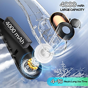 KIDEE Neck Fan, Portable Bladeless Neck Fans, Upgrade 360° Airflow, Super Quiet, 3 Speeds, 4000mAh Personal Wearable Neck Fan, Upgraded Cooling Air Volume USB Rechargeable Hands Free Fan