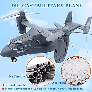 OTONOPI Military Helicopter Toy Marines Force Plane Model Alloy Plane Transport Army Aircraft Fighter Jet Die-Cast Metal Pull Back Airplanes with Lights and Sounds for Kids or Collection