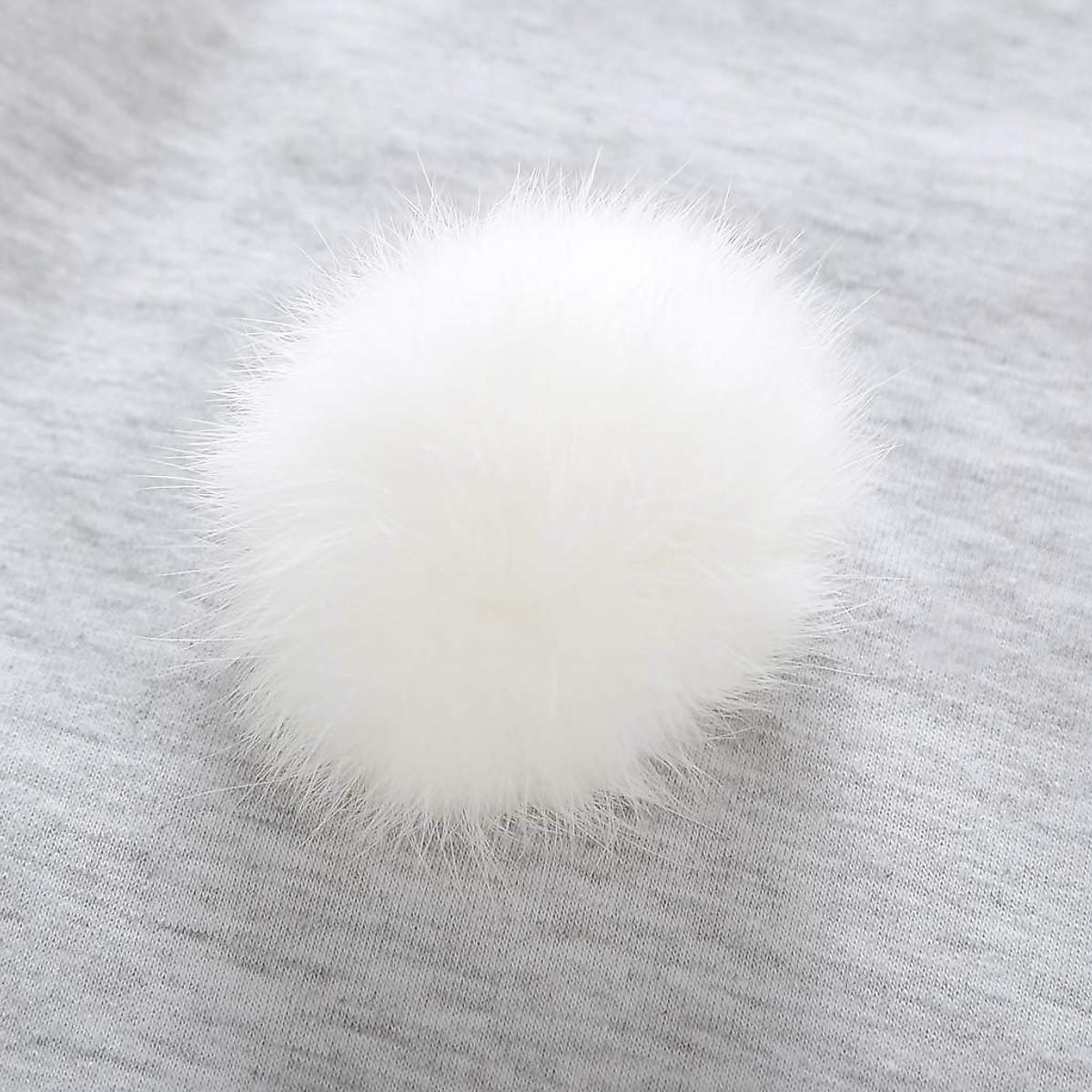 DUBASAM Newborn Infant Baby Girl Boy Bunny Hooded Romper Cartoon 3D Rabbit Hoodie Halloween Easter Outfit (Light Gray, 0-3 Months)