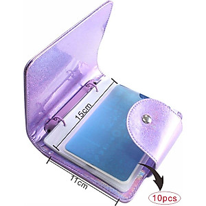 VNC 20 Slots Nail Art Stamp Plate Holder Stamping Plates Storage Bag Cases Rainbow Replaceable XL Plates Big Size 9.5x14.5CM Organizers (A-Purple)