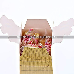 SumDirect Paper Beehive Gift Boxes - 50Pcs Wedding Favor Candy Boxes with Ribbons,Yellow Winnie The Pooh Baby Shower Bee Gift Box for Birthday Decorations