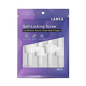 Toilet Seat Mounting Screws, Including Screw and Nut for Top Mount Toilet Seat Hinges, Plastic, Pack of 4