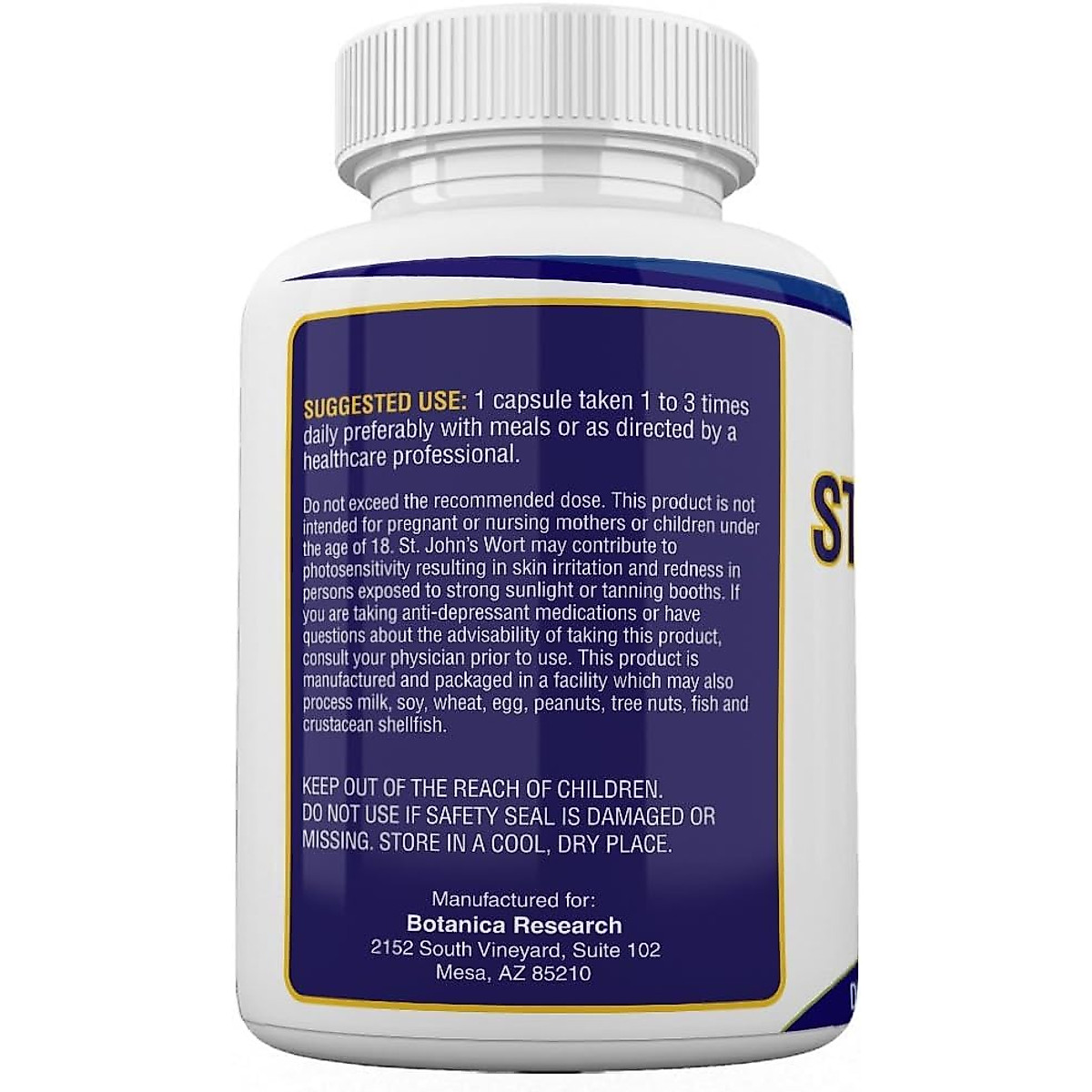 St John's Wort Extract Supplement: 500mg Vitamin Herb for Mood, Serotonin and Dopamine. Manages Stress, Sadness, Seasonal Mild Depression. 100 Saint John Wort Capsule Pills…