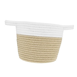 1pc Round Storage Box Foldable Bins for Storage Round Woven Basket Woven Baskets Woven Storage Bins Clothes Hamper Blanket Basket Color Matching Basket Organizing Basket