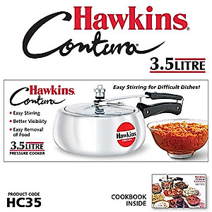 Hawkins HC35 Contura 3.5-Liter Pressure Cooker, Small, Aluminum