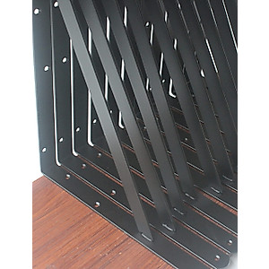 20 Pack L22" x H 12" Black Heavy Duty Shelf Brackets with Screws Metal Shelf Brackets Shelf Support Angle Brackets for Shelves L Brackets Heavy Duty Floating Shelf Brackets