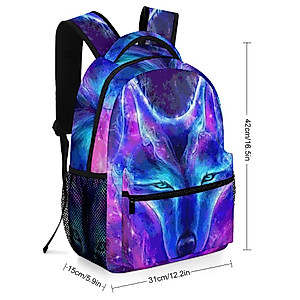 Wolf Galaxy Sky Kids Backpack, Daypack Bag for Men Women Boys Girls School Travel One Size