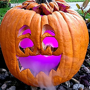 UPLAVIE Halloween Decoration, Ultrasonic Mist Maker Fogger with Black Witch Cauldron Waterproof Frame 12 LED Light Flashes for Halloween Decor Water Fountain Pond Fogger Fishtank