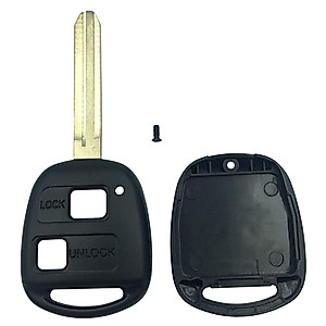 Keyless Entry Key Fob Case Shell Fit for Toyota Corolla Camry Prado Land Cruiser/FJ Cruiser Remote Key Fob Blank Housing Cover No Chip (2 Button)