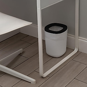 Bath Bliss 2 Piece Trash Can | Small Plastic | Space Saving | Removable Lid | Sleek | Great for Dorm | Office | Kitchen | Black & White | 2 Tone Waste Bin | 2 Pack