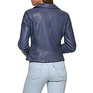 Levi's Women's Faux Leather Asymmetrical Moto Jacket, Odyssey Grey, X-Large