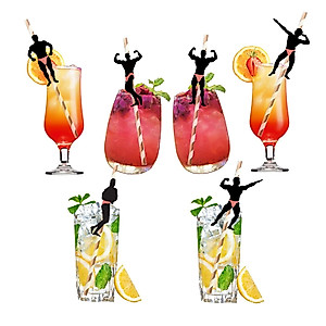 Bachelorette Naughty Straws, Stripper Pole Dancer Straw,24pcs Bachelorette Party Naughty Nye Paper Straw for Hens Girls Night Adults,Dancing MEN Confetti Thick Straws Ladies Bridal Shower Decoration