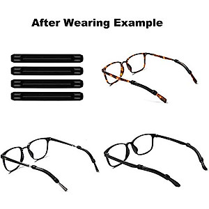 MAEXUS Silicone Eyeglass Retainers Eyewear Retainer Glasses Retainers Grip - Nerd Comfort Eyeglasses Temple Tips - Anti-Slip Elastic Comfort Glasses Retainers Black&Clear (6 Pairs)